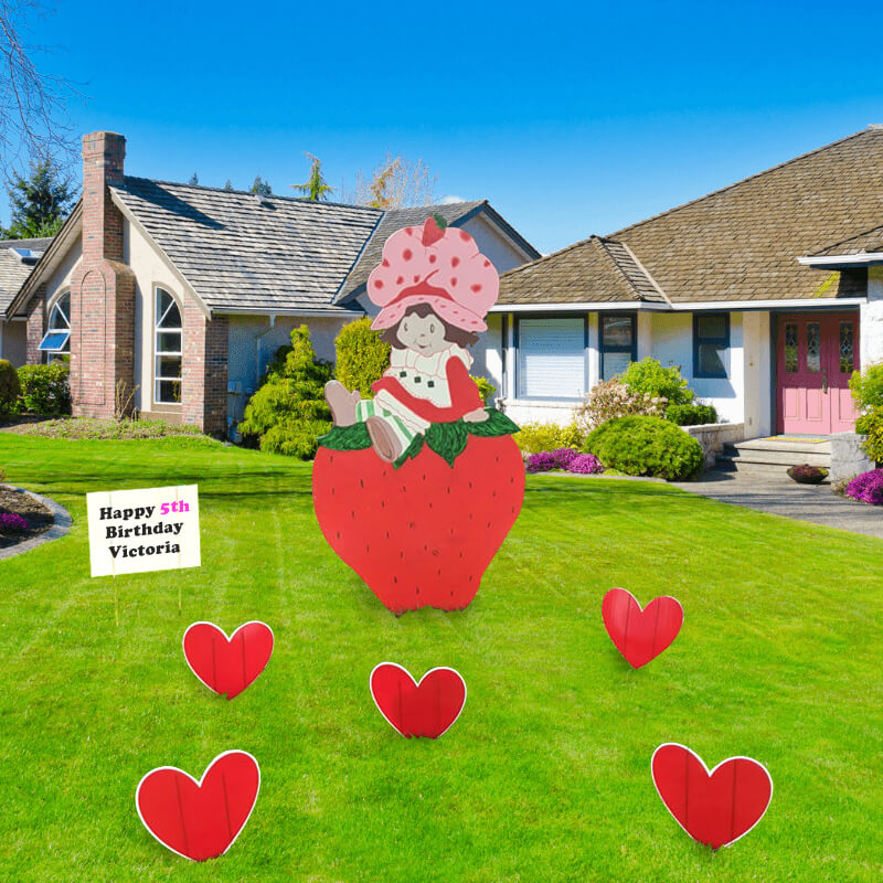 STRAWBERRY SHORTCAKE LAWN SIGN | Stork And Birthday Lawn Sign Rental