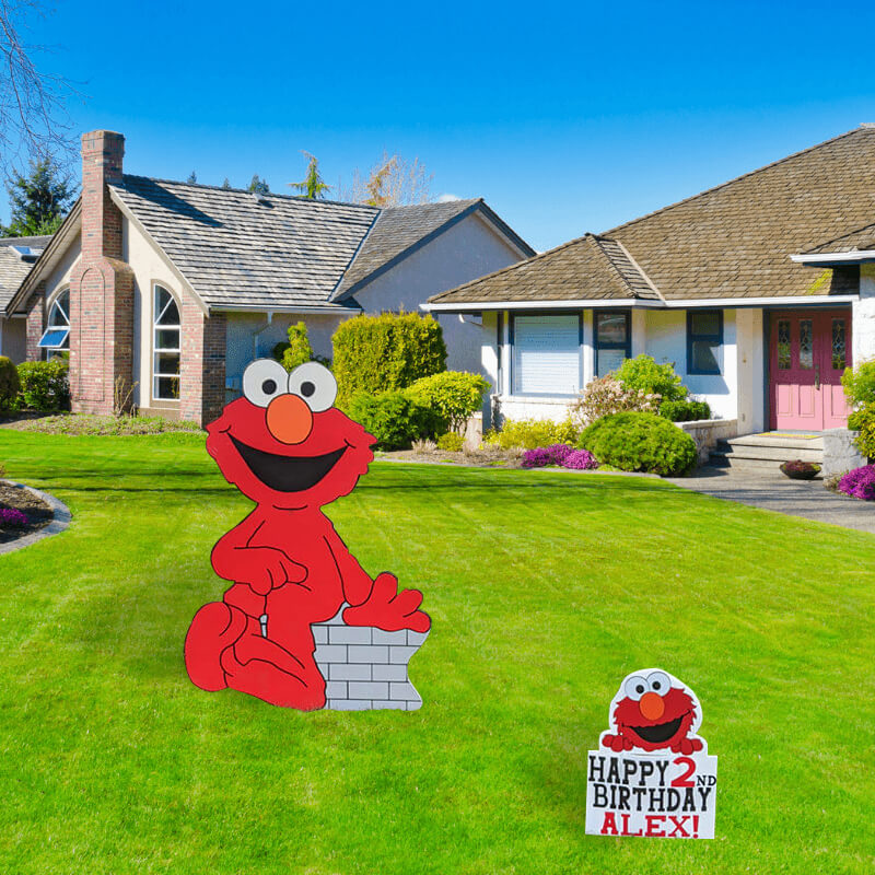 ELMO LAWN SIGN | Stork And Birthday Lawn Sign Rental
