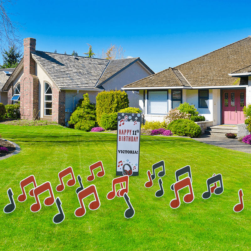 MUSIC LAWN SIGN | Stork And Birthday Lawn Sign Rental