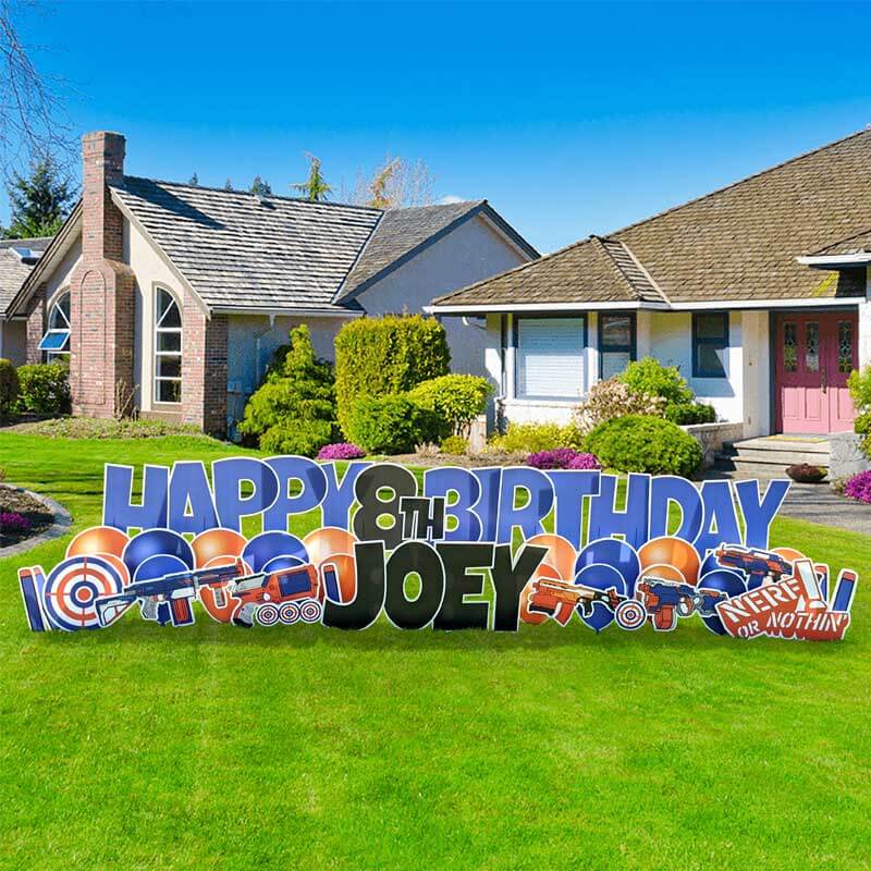 NERF GUN – LAWN LETTER | Stork And Birthday Lawn Sign Rental