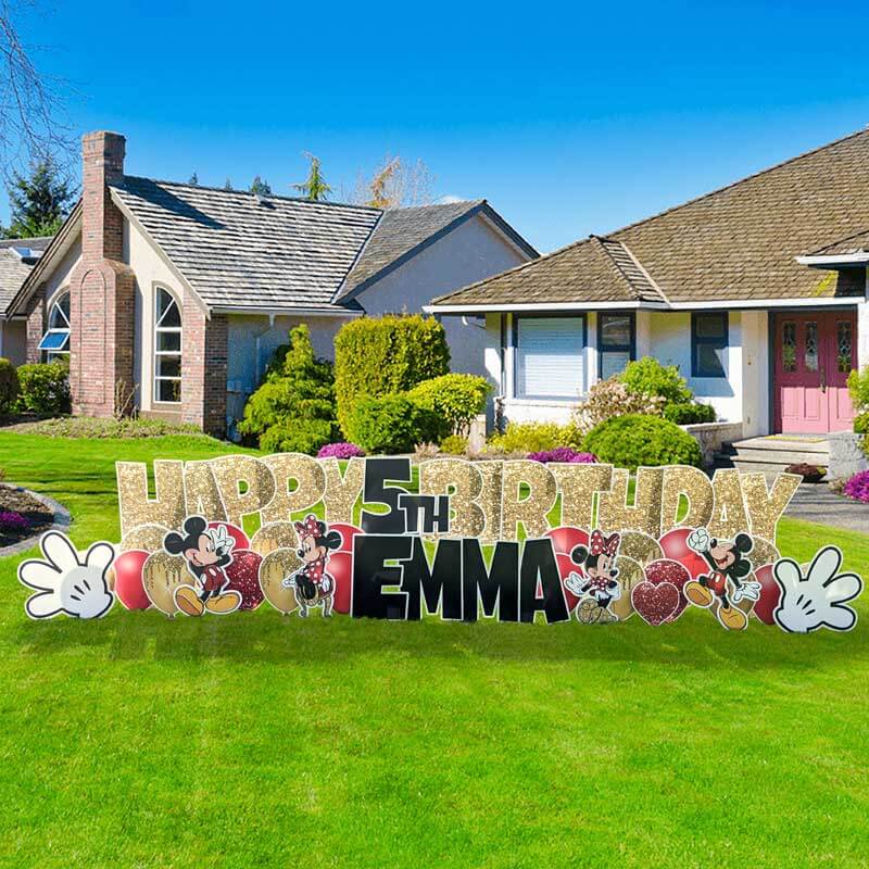 MICKEY & MINNIE MOUSE LAWN LETTER PACKAGES | Stork And Birthday Lawn ...